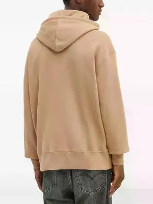 MSGM Drawstring Logo-print Hoodie - Brown
