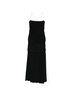 Jacquemus Pleated Midi Dress - Black