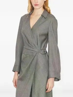 Tory Burch Wool Wrap Dress With Buckle Detail