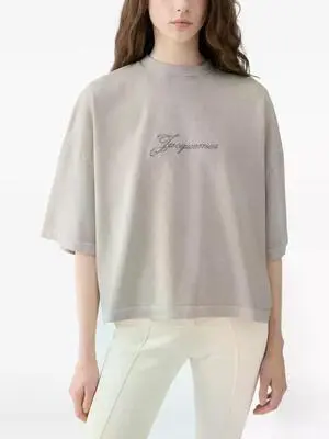 Jacquemus Embroidered Logo Cropped T-shirt