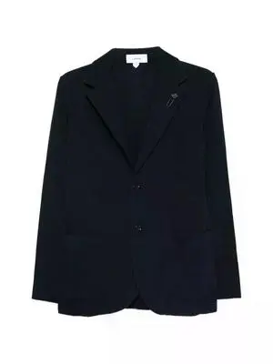 LARDINI Brooch Knit Blazer - Blue