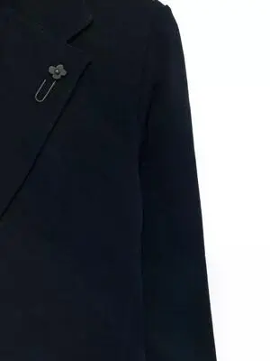 LARDINI Brooch Knit Blazer - Blue