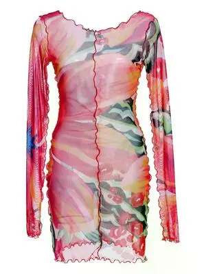 Agua Bendita Hadley Floral-print Ruffled Dress - Red