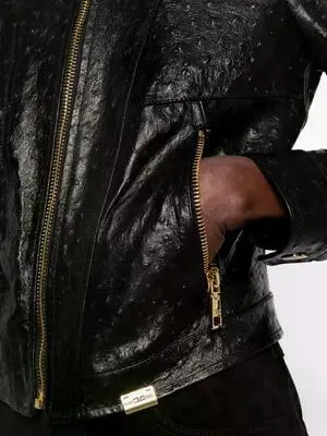 Elisabetta Franchi Zip Textured Leather Jacket