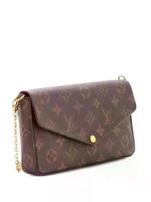 LOUIS VUITTON Felicie Pochette Monogram Canvas Crossbody Bag - Brown
