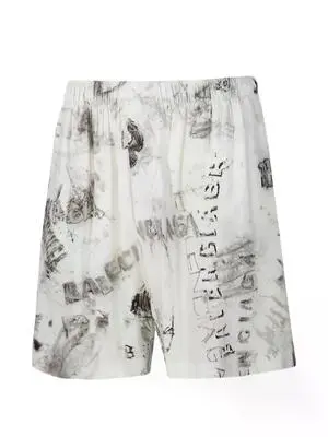 Balenciaga Print Pyjama Shorts