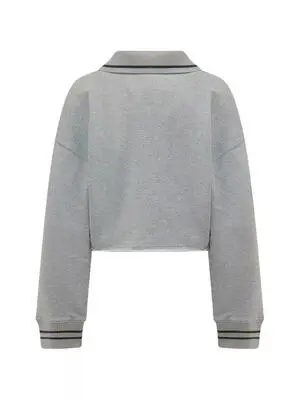 Off-White Cropped Script Sweatshirt