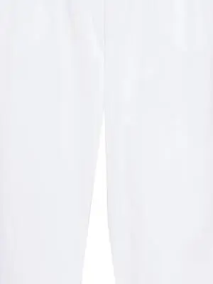 D.exterior Elasticated Waistband Cropped Wide Leg Trousers - White