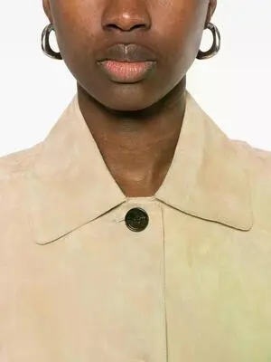 ARMA Button-fastening Suede Jacket - Neutrals