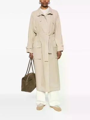Aspesi Patch Pocket Belted Coat - Neutrals