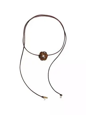 LABELLED JEWELLERY Flower And Pearl Embellished Necklace - Brown