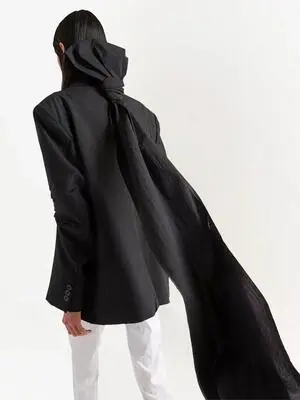 Prada Bow-detail Single-breasted Coat