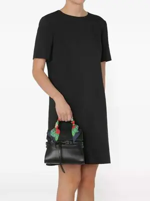 Moschino Small Tie Me Scarf-detail Tote Bag - Black