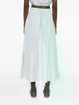Sandro Striped Embellished A-line Skirt