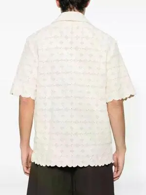 Sandro Cotton Broderie Anglaise Shirt - Neutrals