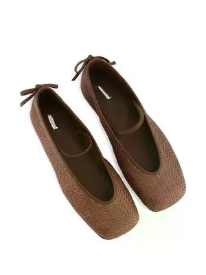 NODALETO Bulla Node Woven Tie Ballet Flats