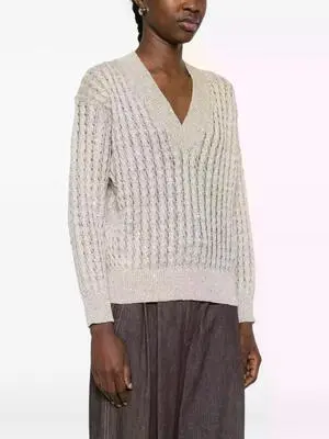 Brunello Cucinelli Sequin-embellishment V-neck Sweater