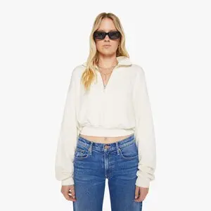 Eterne Cropped Half-zip Sweatshirt - White