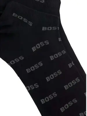 BOSS Logo Print Socks - Black
