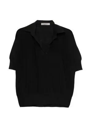 D.exterior Collared V-neck Top