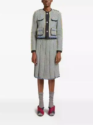 Marni Textured Cotton Blend Jacket - Blue