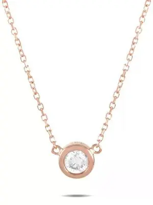LB EXCLUSIVE 14k Rose Gold Diamond Pendant Necklace - Pink