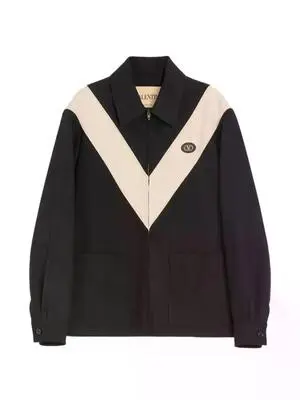 Valentino Garavani Vlogo Patch Zip Overshirt - Black