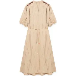 FORTELA Vera Striped Caftan Dress - Ecru