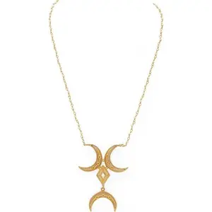 DHWANI BANSAL Noor Crescent Moon Pendant Necklace - Gold Plated