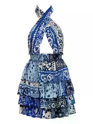 Agua Bendita Halterneck Mini Dress