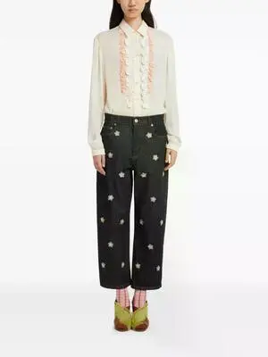 Marni Daisy Appliqué Five-pocket Jeans