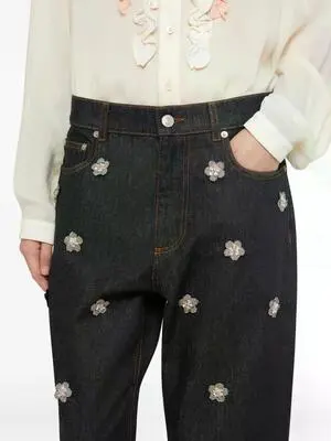 Marni Daisy Appliqué Five-pocket Jeans