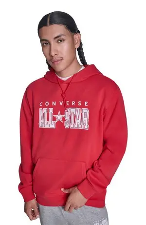 CONVERSE All Star Pullover Hooded Sweatshirt - Converse Red