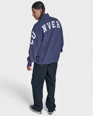 CONVERSE Retro Stripe Quarter-zip Sweatshirt - Converse Blue Multi