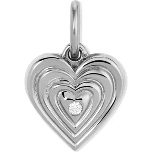 Adina Reyter Groovy Diamond Heart Locket - Silver