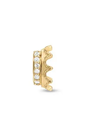 Adina Reyter Pavé Diamond Crown Charm - Yellow Gold