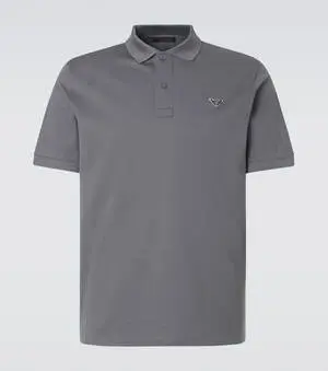 Prada Cotton Pique Polo Shirt - Grey