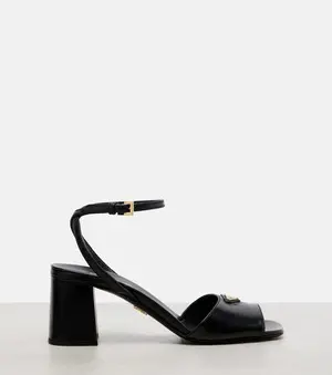 Prada Leather Slingback Sandals - Black