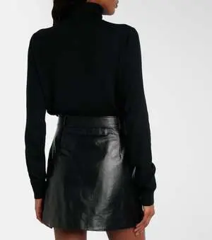 Gucci Leather Zip-up Miniskirt