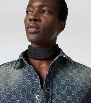 Gucci Gg Cotton And Silk Pocket Square
