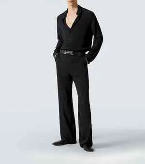 Gucci Silk Satin Georgette Wide-leg Pants
