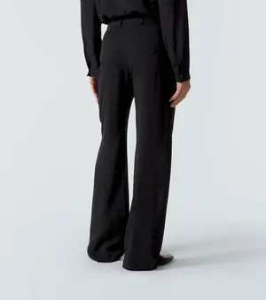 Gucci Silk Satin Georgette Wide-leg Pants