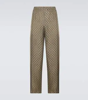 Gucci Gg Silk Twill Straight Pants