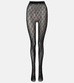 Gucci Gg Monogrammed Tights - Black