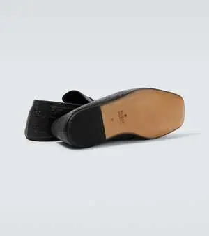 Gucci Gg Embossed Leather Loafers