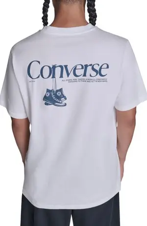 CONVERSE Hanging Shoes T-shirt - White 10a