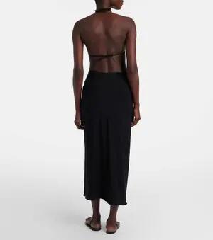 Max Mara Jersey Wrap Midi Skirt - Black