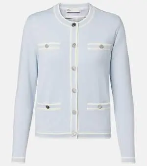 Tory Burch Kendra Wool Cardigan - Blue
