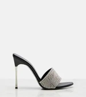 Gucci Bombshell 120 Embellished Satin Mules
