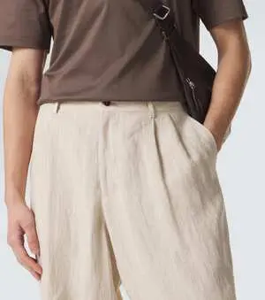 Giorgio Armani Pinstriped Wide-leg Linen Pants
